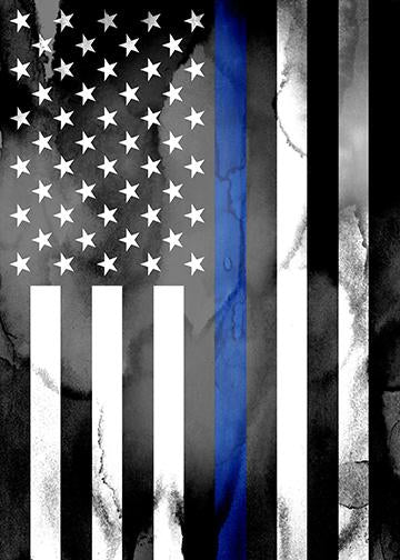 Police Support Flag | American flag with blue stripe — DoorFoto