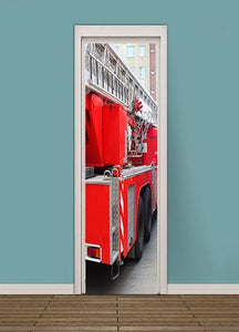 Fire Truck Bedroom | Red Fire Engine Door Banner — DoorFoto