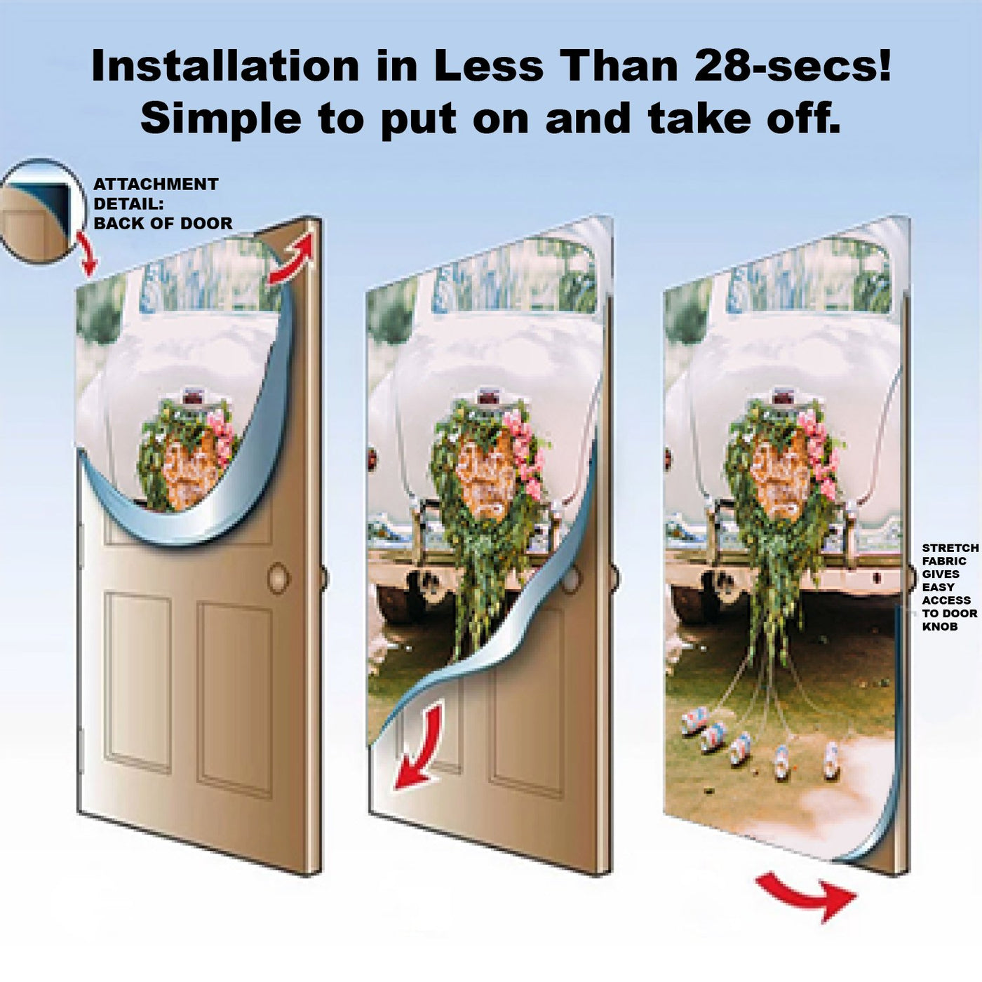 Golden Roses Red Background Door Cover From - DoorFoto™