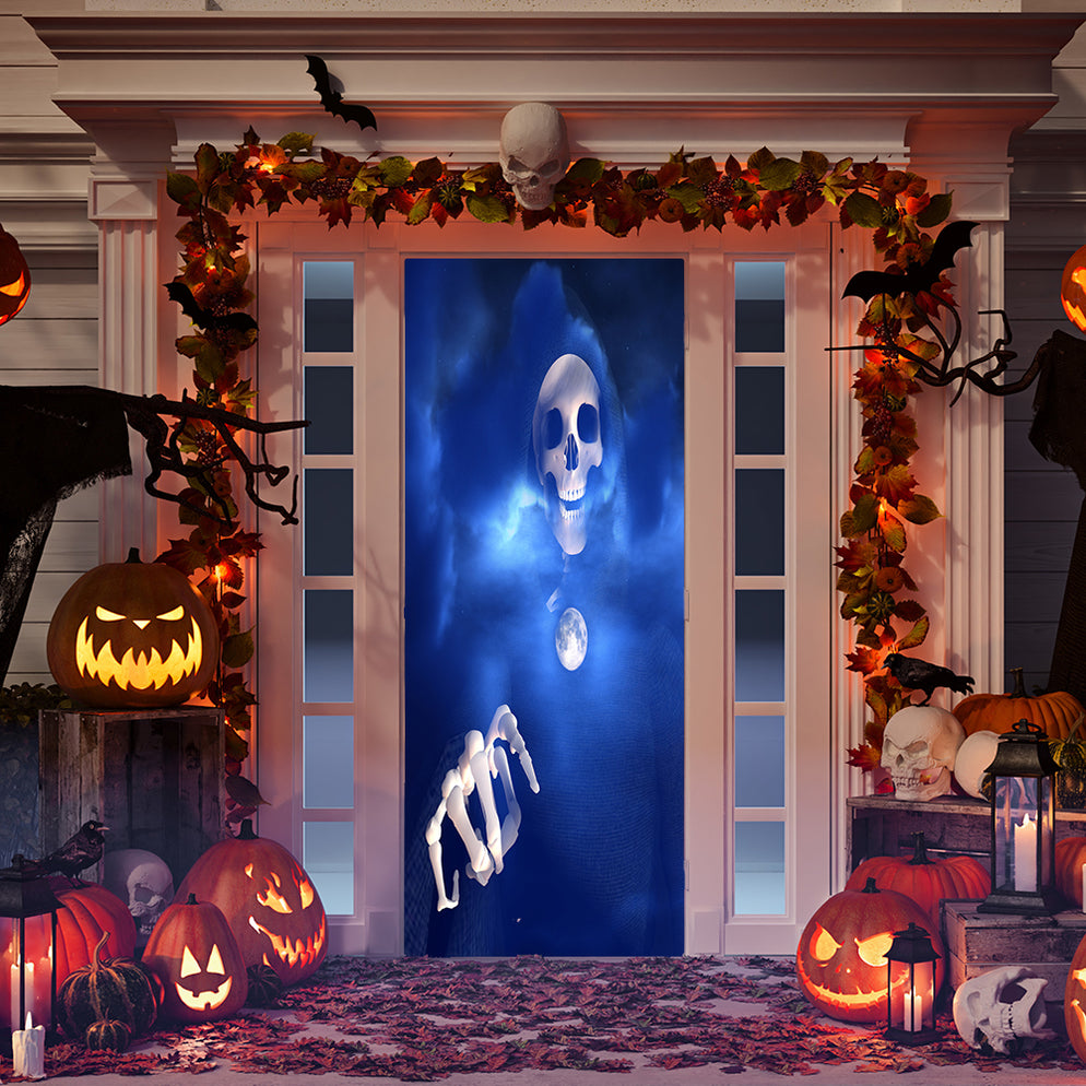 Skeleton Door Decorations | Skeleton Fabric Door Covers from $49.99 ...